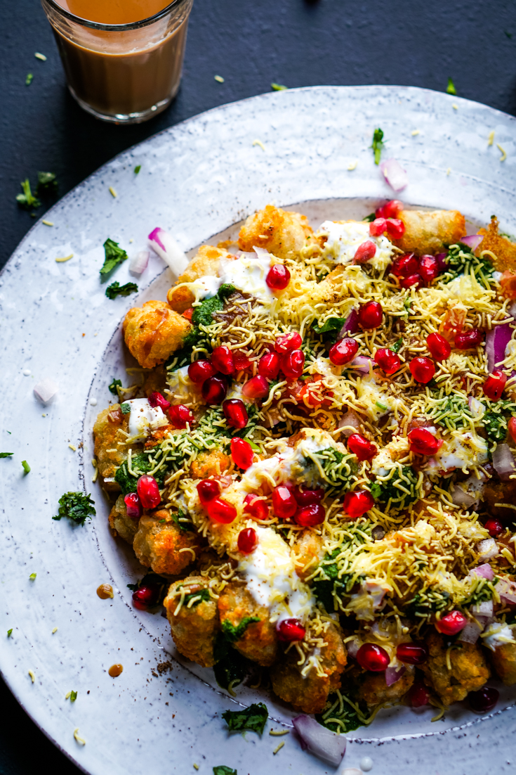 Tater Tots Chaat - Cooking Curries