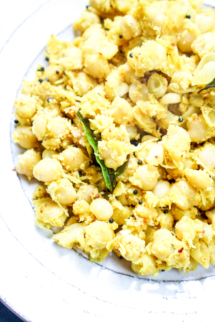 Sprouted Chickpea Sundal - Cooking Curries